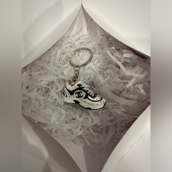 CHANEL | Accessories | Chanel Vip Logo Sneaker Keychain With Cc Logo ...